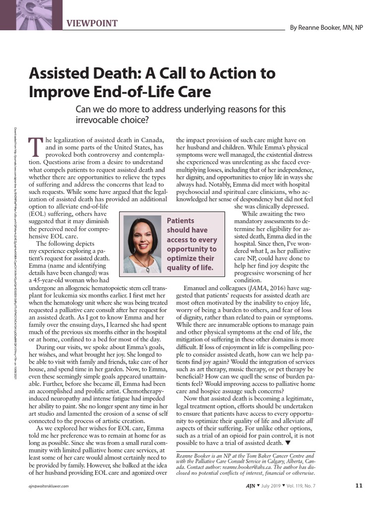 Assisted Death A Call To Action To Improve.7 | PDF | Palliative Care ...