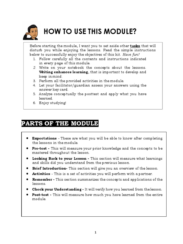 How To Use This Module?: Parts of The Module | PDF | Strategic Planning ...