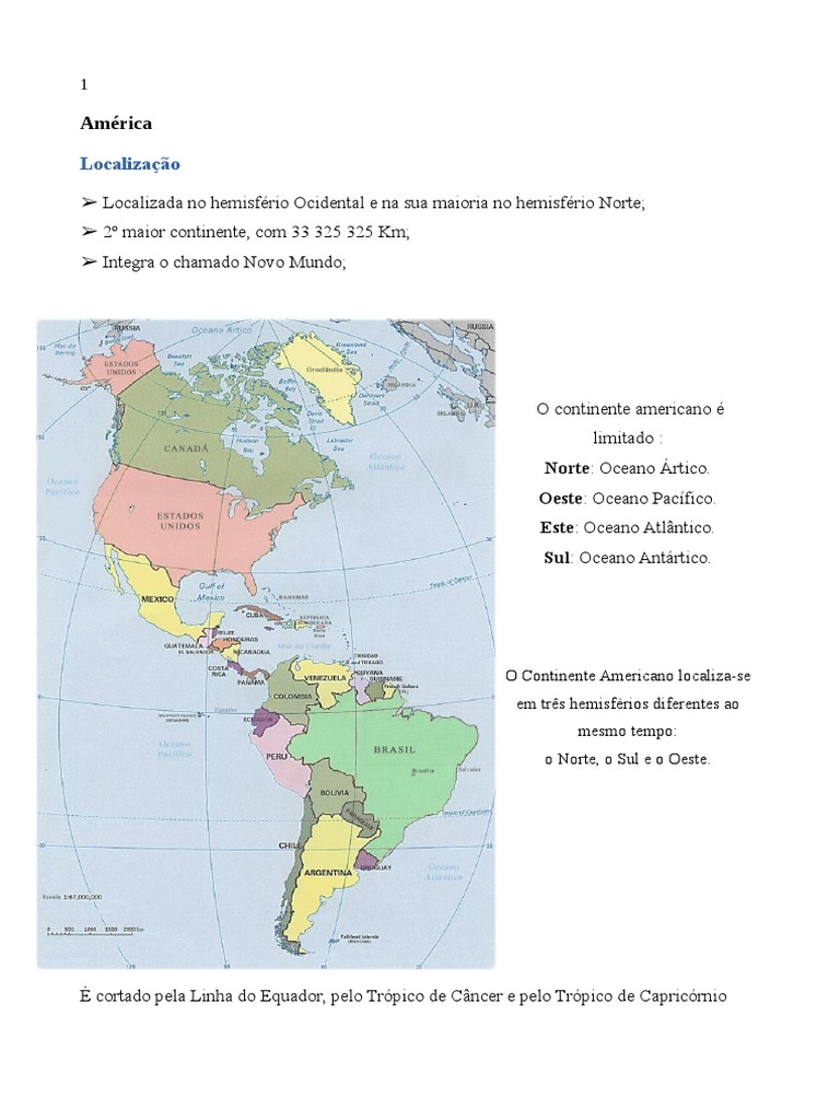 Continente Americano | PDF | Américas | América do Sul