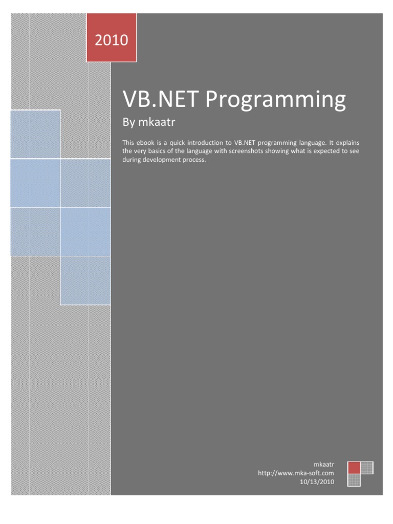 VB.NET Programming eBook: Introduction to the VB.NET IDE | PDF | Visual ...