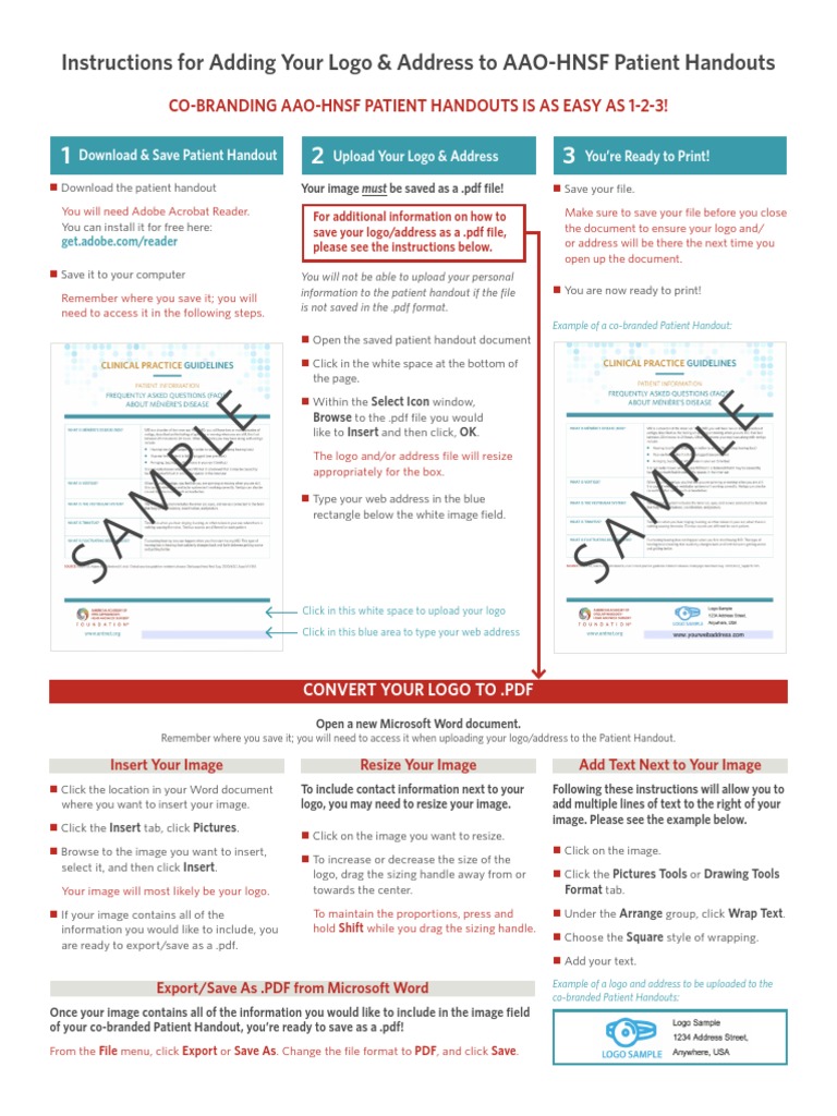 A Step-by-Step Guide to Customizing AAO-HNSF Patient Handouts with ...