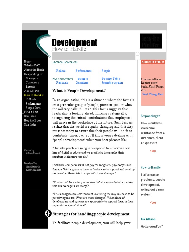 People Development Articles | PDF | Empowerment | Mentorship