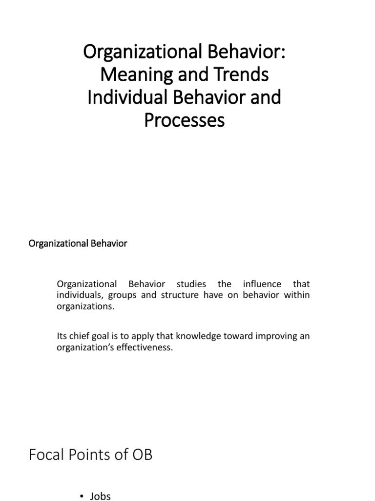 Determinants of Individual Behavior in OB | PDF | Attitude (Psychology ...