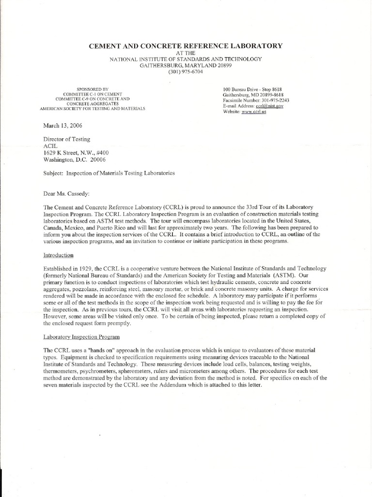 Cement and Concrete Reference Cement and Concrete Reference Laboratory ...