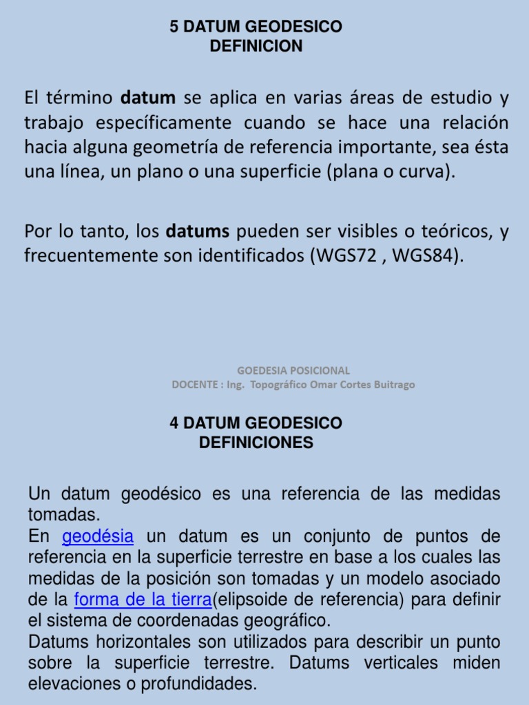 3.3 Datums Geodesicos | PDF | Geodesia | Geografía
