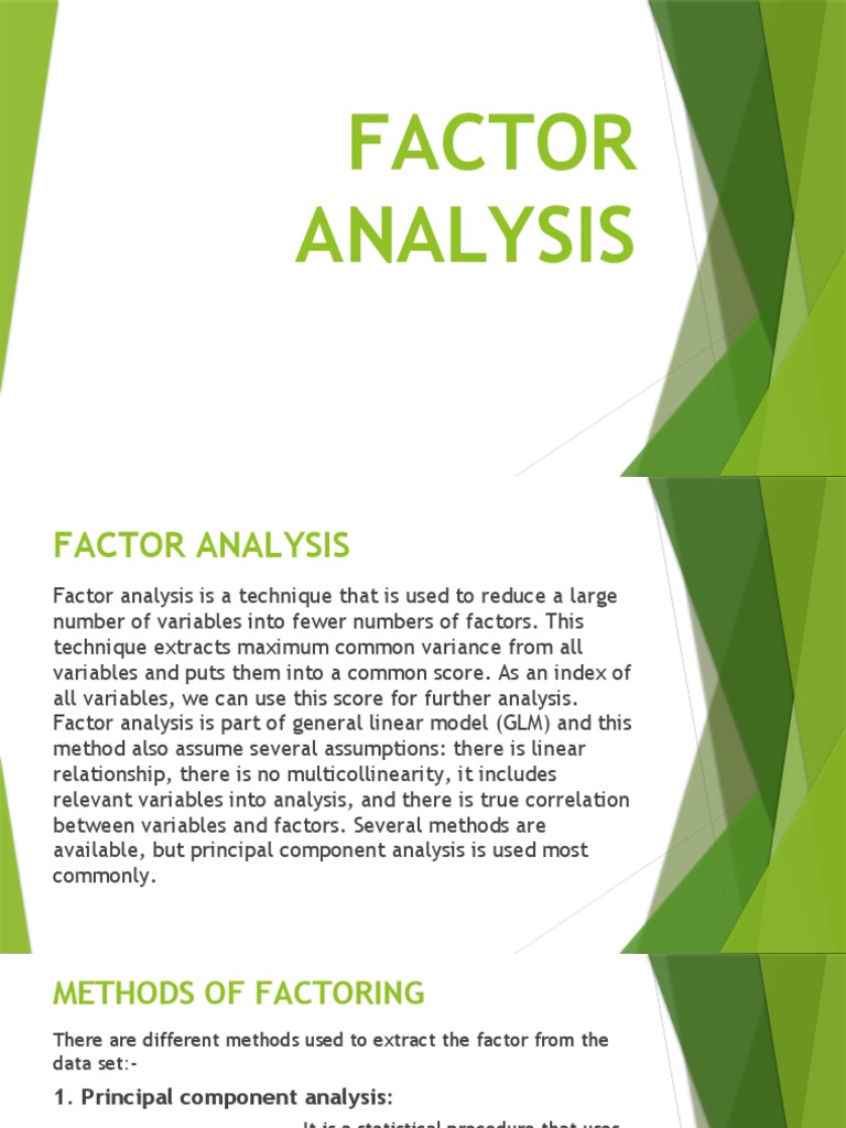 Factor Analysis Pdf Factor Analysis Principal Component Analysis