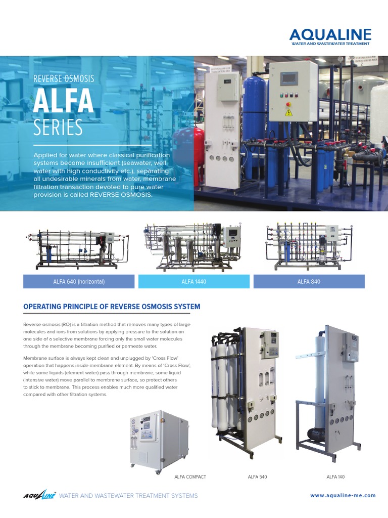 Aqualine Alfa | PDF | Membrane | Osmosis