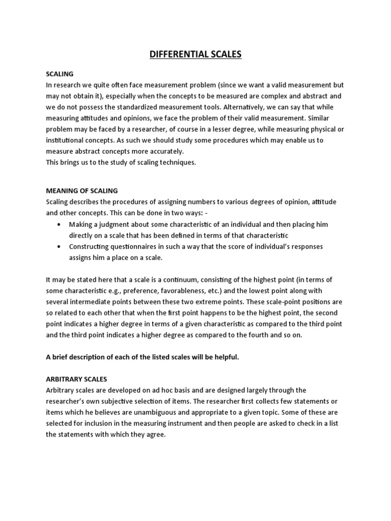 Differential Scales | Download Free PDF | Likert Scale | Attitude ...