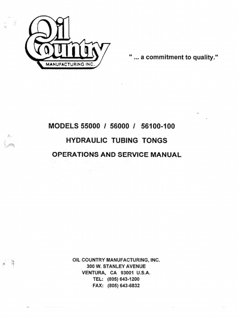 Oil Country Tongs | PDF