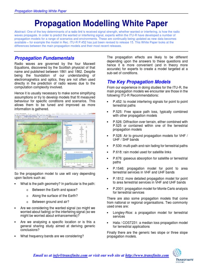 Propagation Modelling White Paper Pdf Radio Propagation Radio