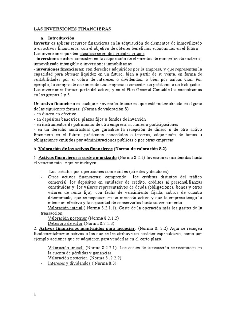 Inversiones Financieras | PDF | Compartir (Finanzas) | Inversiones