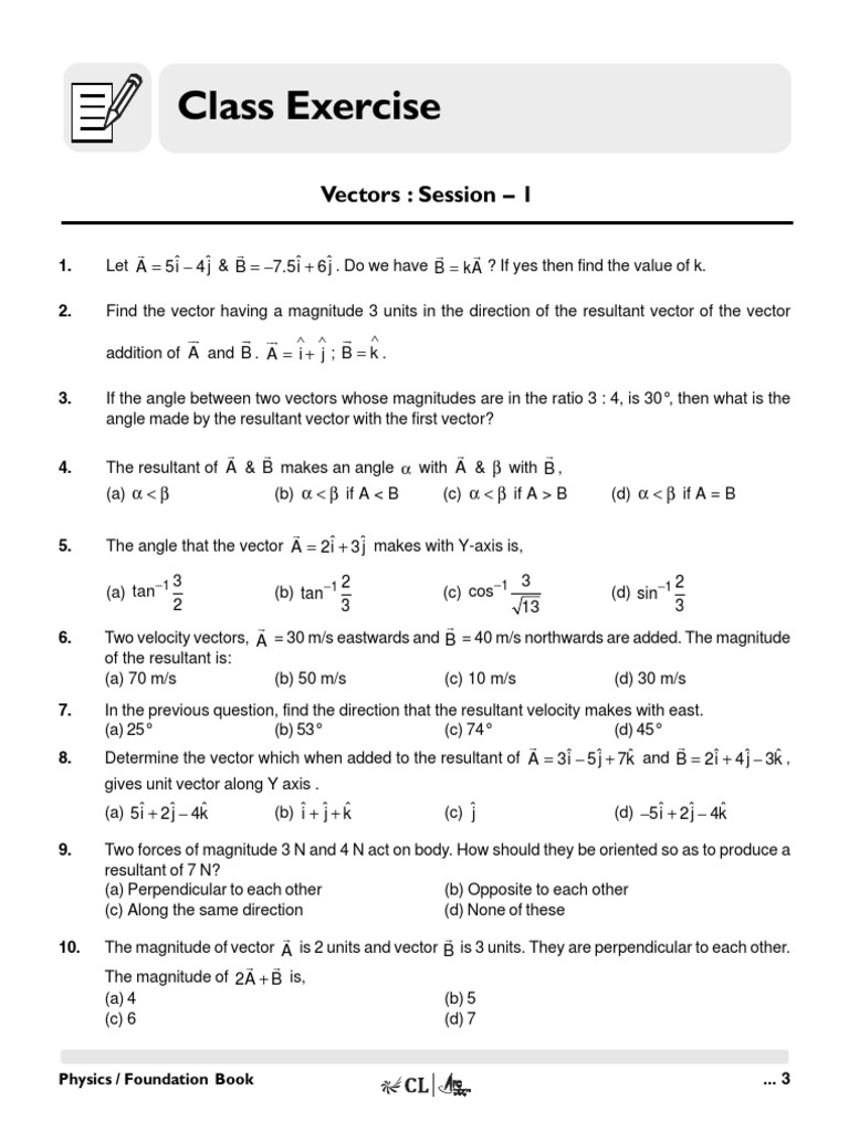 Vectors Foundation | PDF | Euclidean Vector | Angle