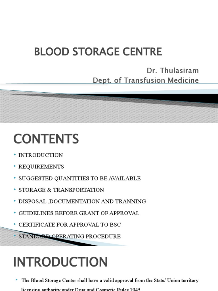 Blood Storage Guidelines | PDF | Blood Transfusion | Blood
