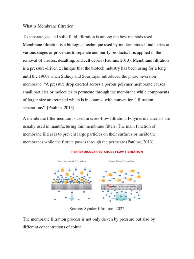 Membrane Filtration | PDF | Membrane | Filtration
