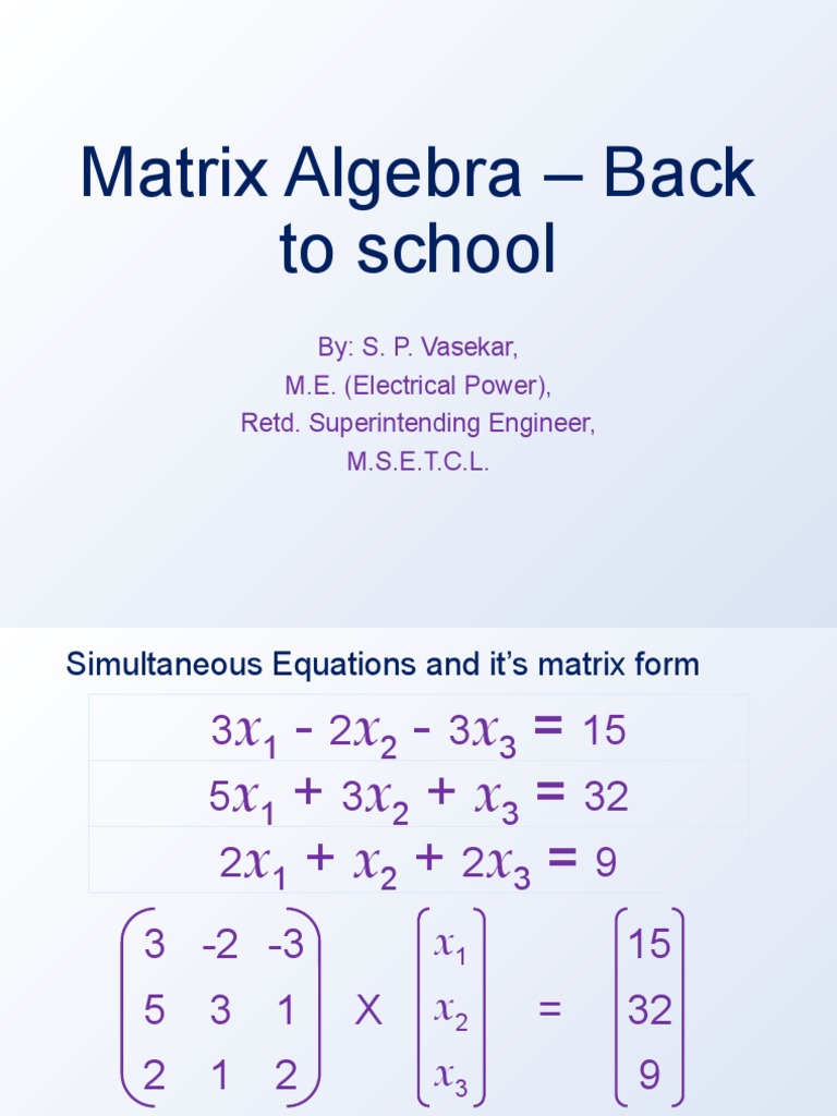 020 Matrix Algibra | PDF | Matrix (Mathematics) | Mathematical Analysis