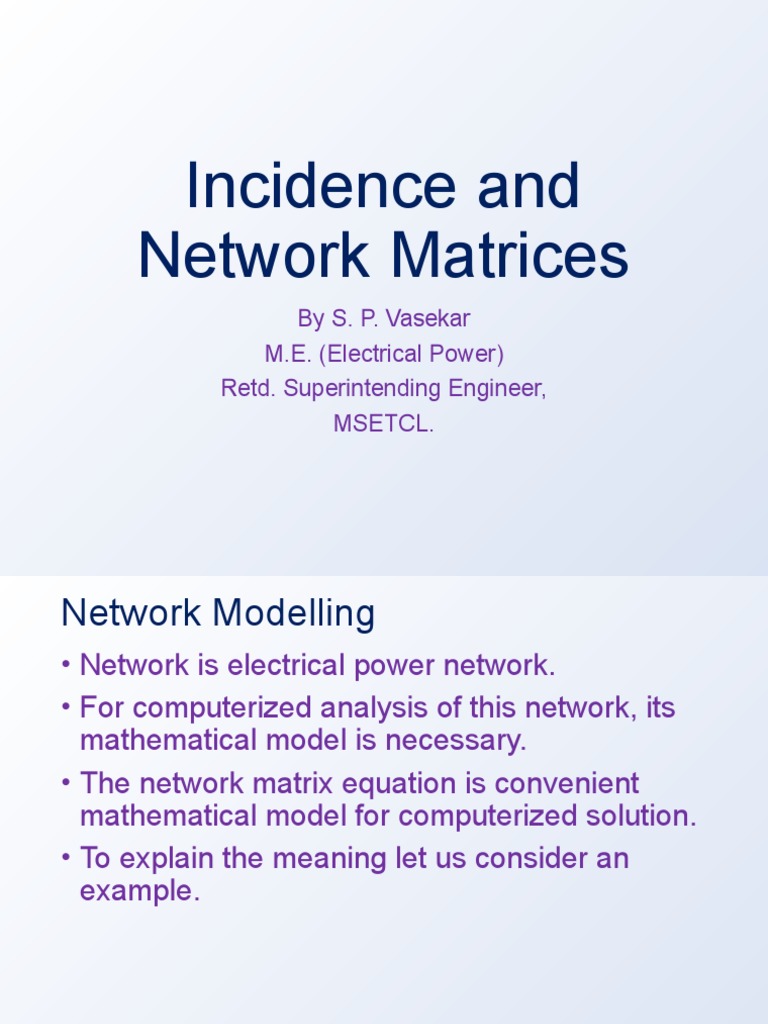 030-Incidence and Network Matrices | PDF | Matrix (Mathematics) | Graph Theory