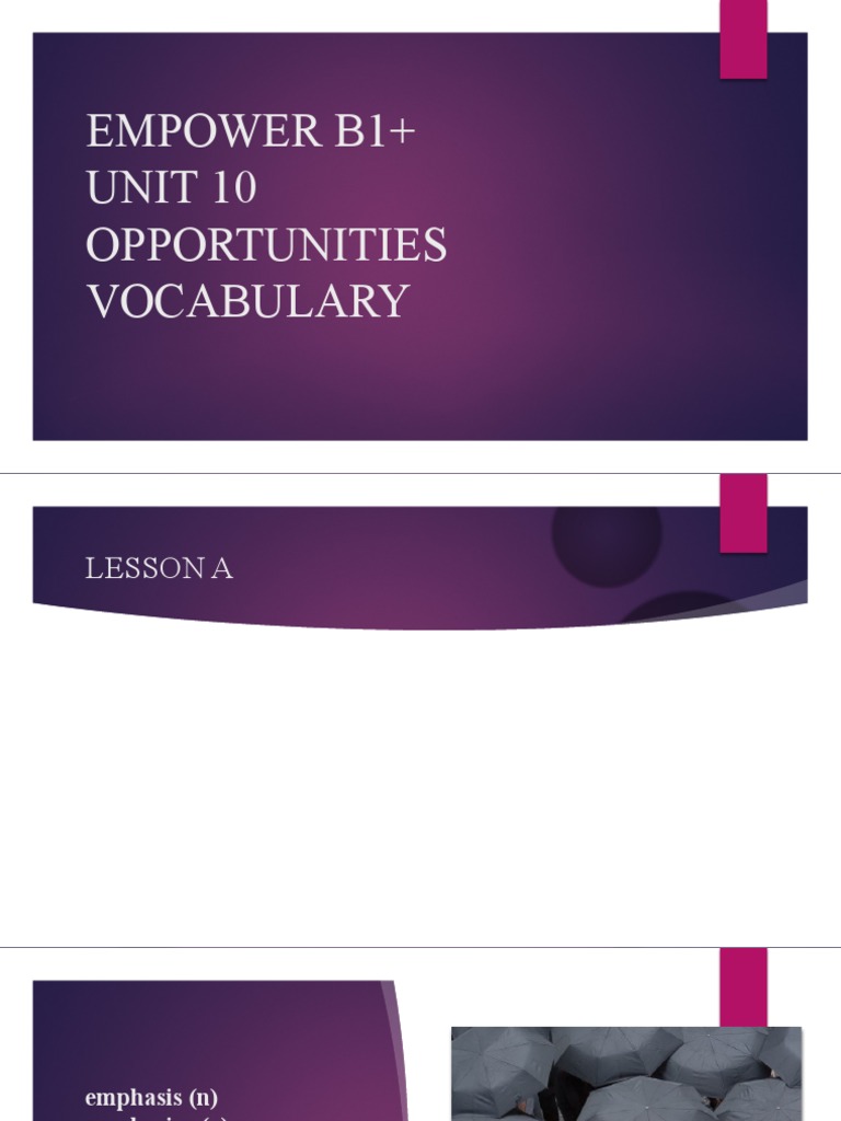 Empower b1+ Unit 10 Vocab | PDF