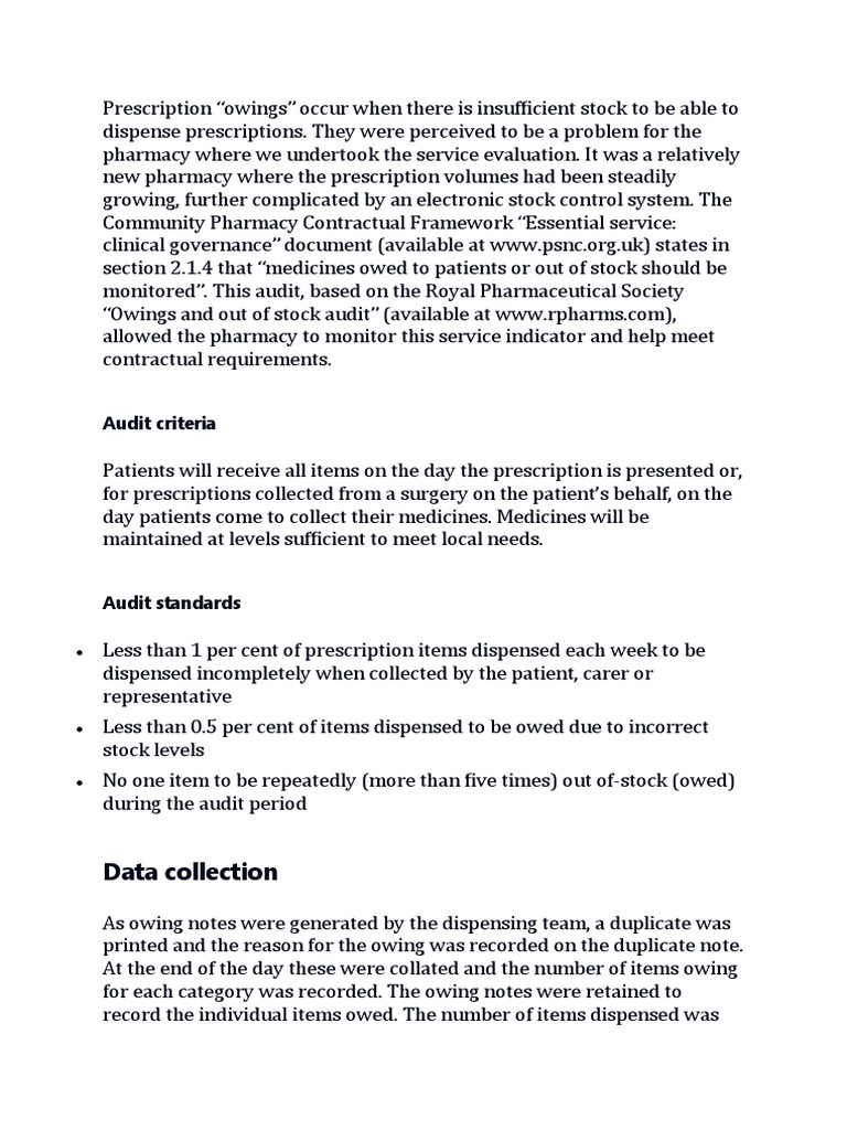 Data Collection: Audit Criteria | Download Free PDF | Medical ...