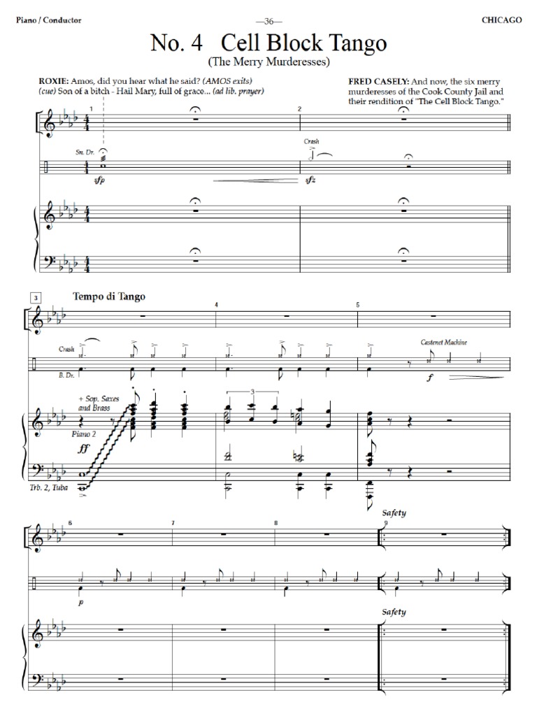 Cell Block Tango - Chicago Score | PDF