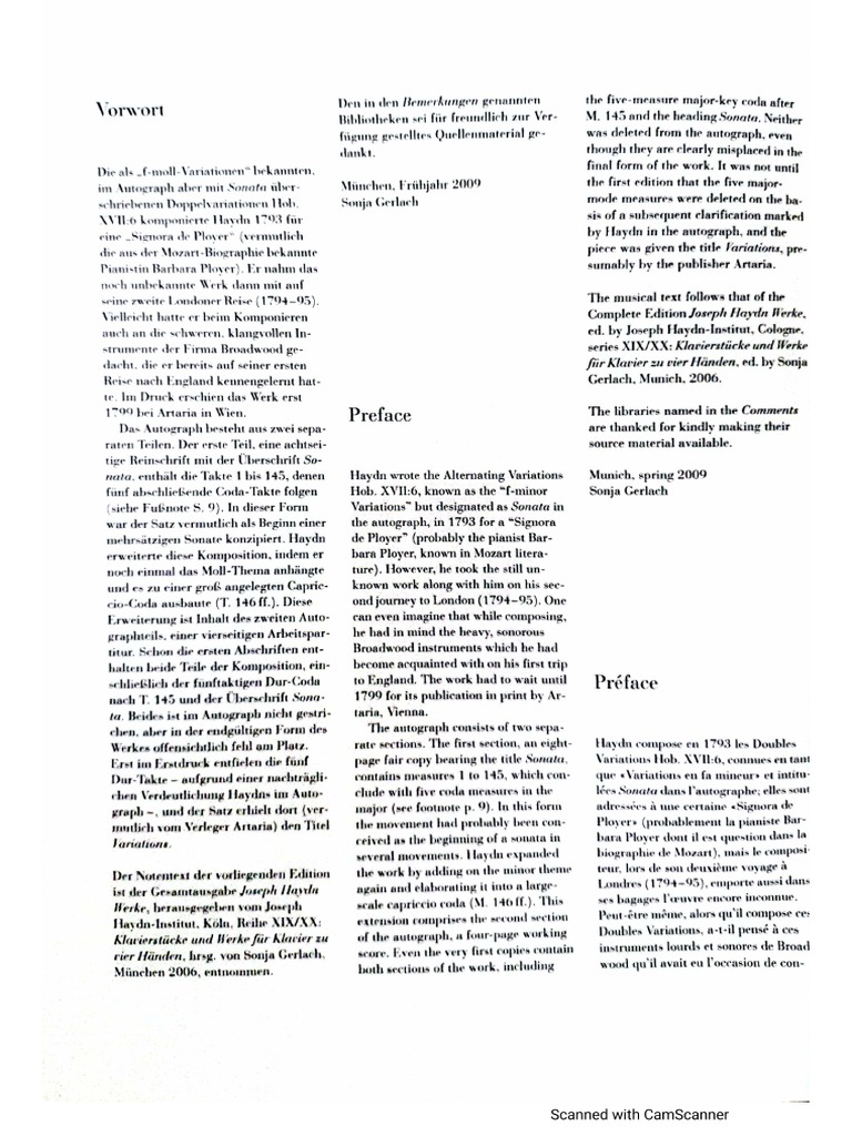 Haydn F Minor Variations | PDF