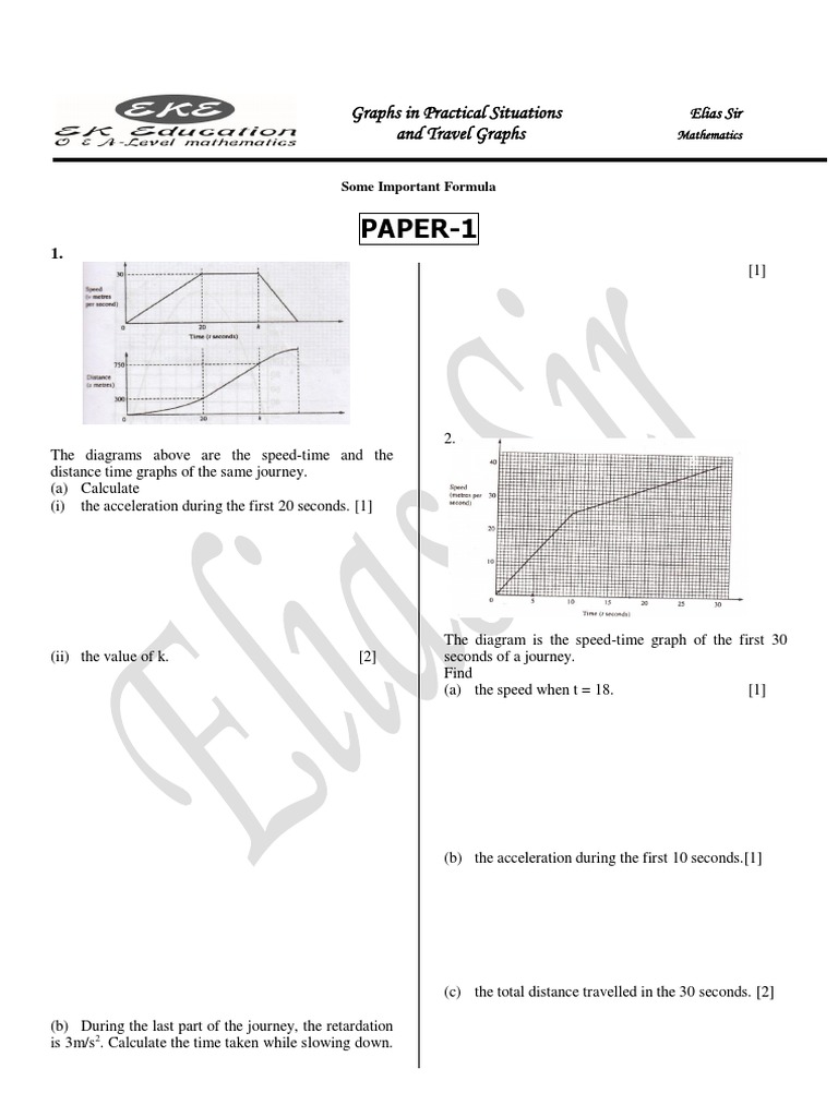 Math Graphs & Calculations Guide | PDF | Speed | Acceleration