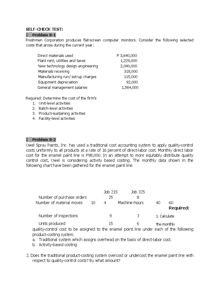 Self-Check Test:: Required | Download Free PDF | Cost | Economies