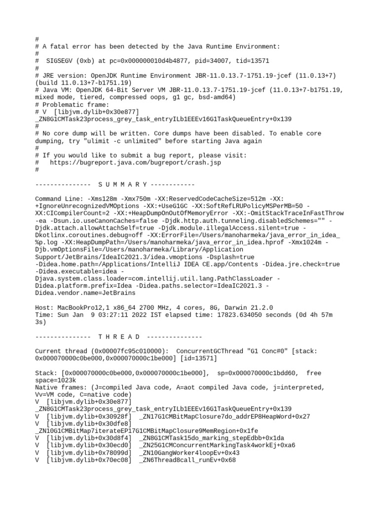 Java Error in Idea 34007.log | PDF | Java (Programming Language) | Java Platform