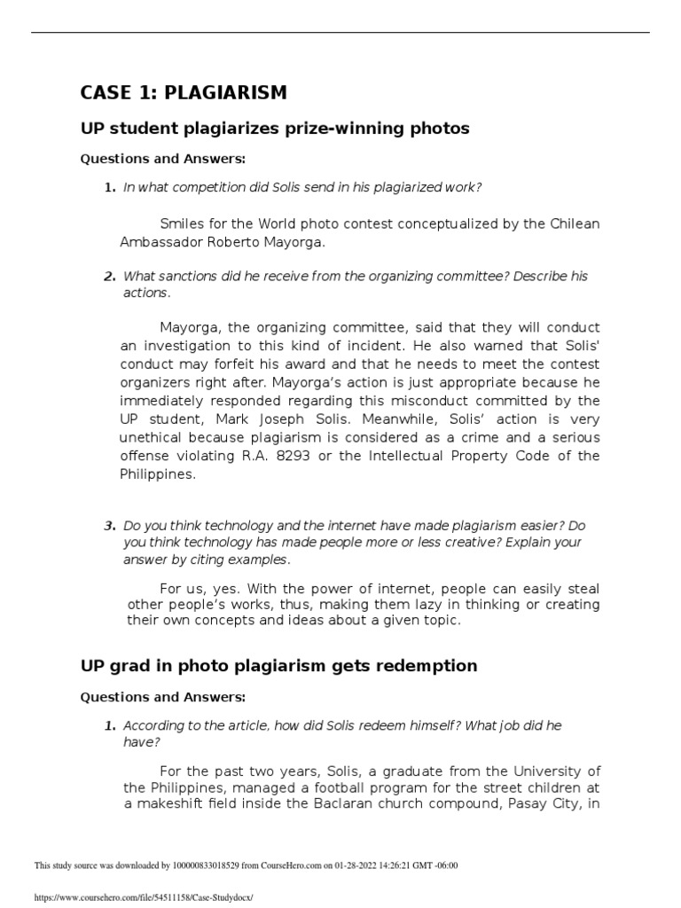 Case Study | PDF | Cyberbullying | Plagiarism