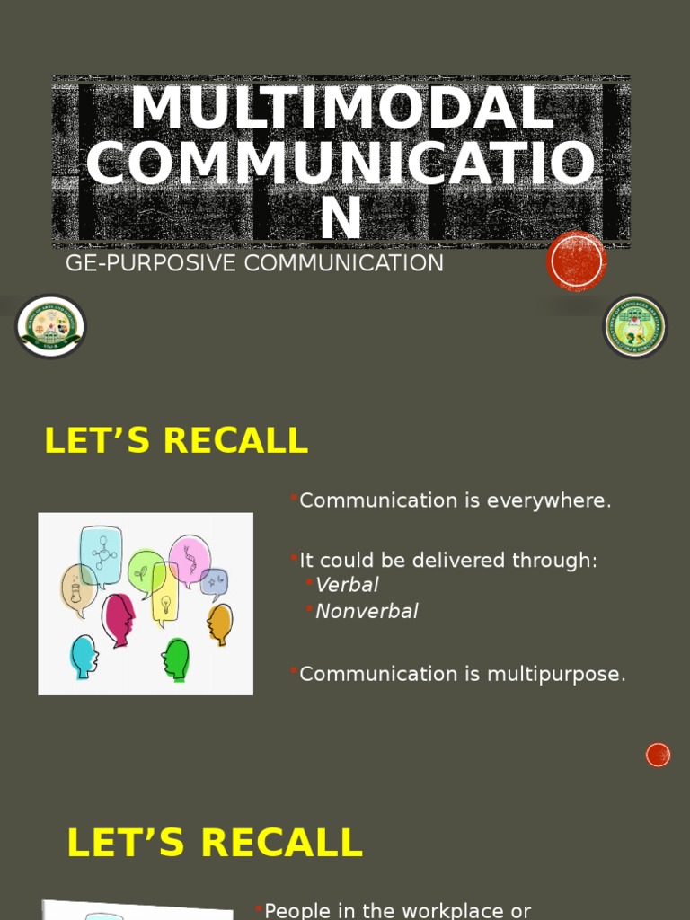 Multimodal Communicatio N: Ge-Purposive Communication | PDF ...