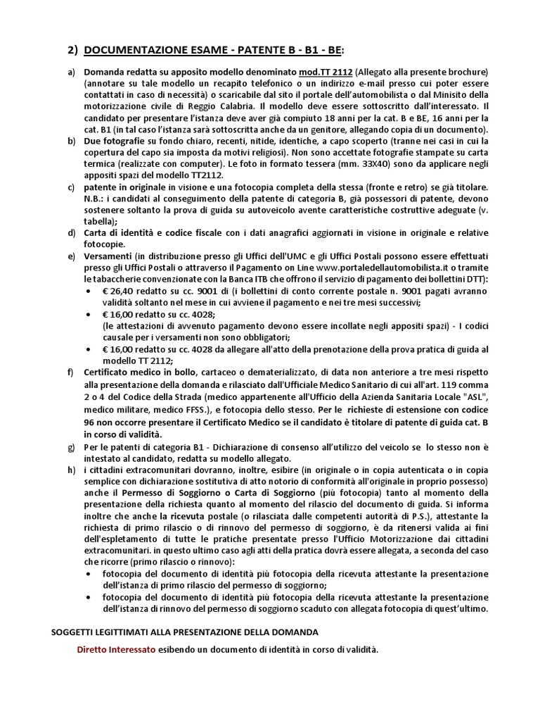 Esame - Patente B1 - B - Be | PDF