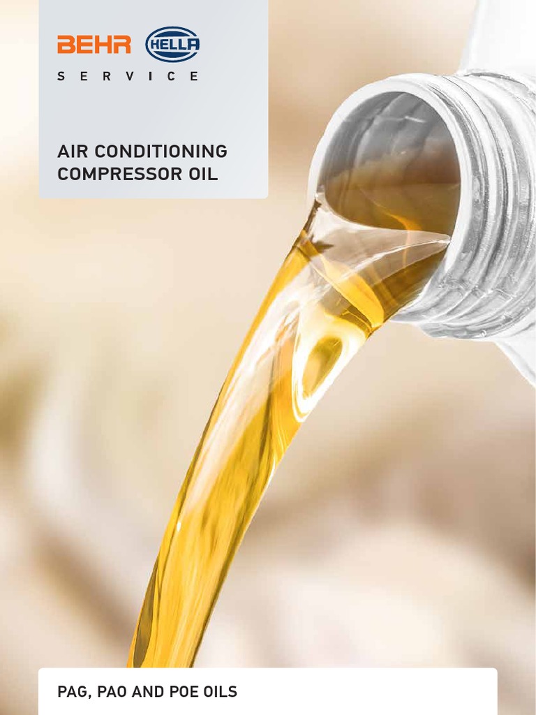 Air Conditioning Compressor Oil: Pag, Pao and Poe Oils | PDF | Air ...