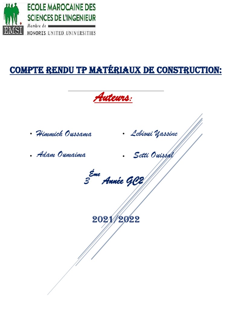 TP MDC | PDF | Béton | Densité