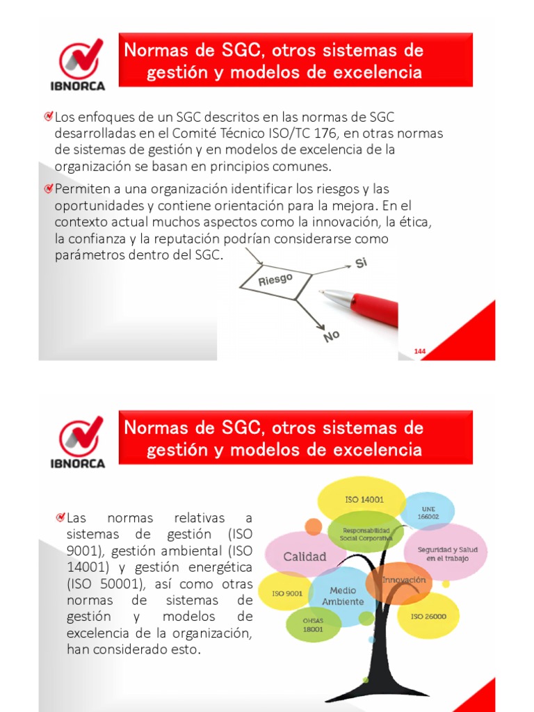 Normas de SGC, Otros Sistemas de Gestión y Modelos de Excelencia | PDF ...