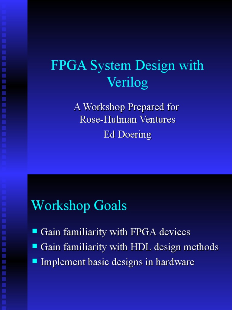Fpga System Design With Verilog Pdf Hardware Description Language