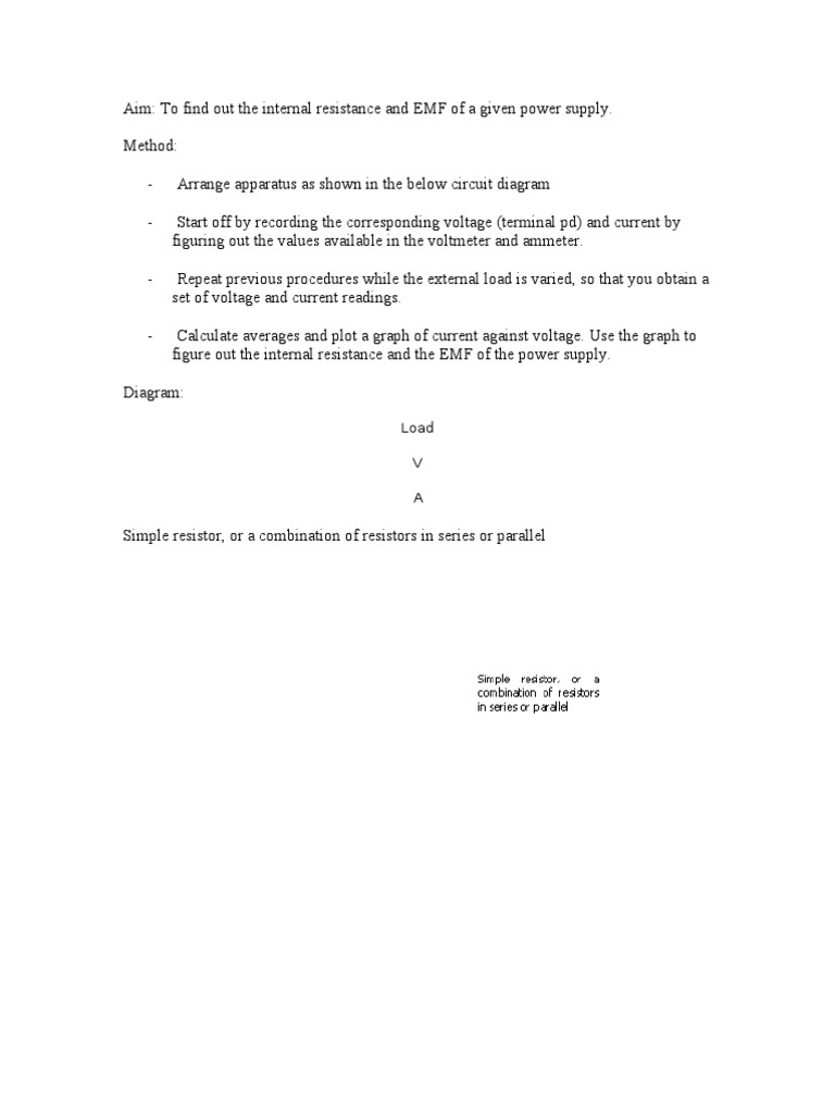 Measuring Battery Internal Resistance and EMF | PDF | Volt | Series And ...