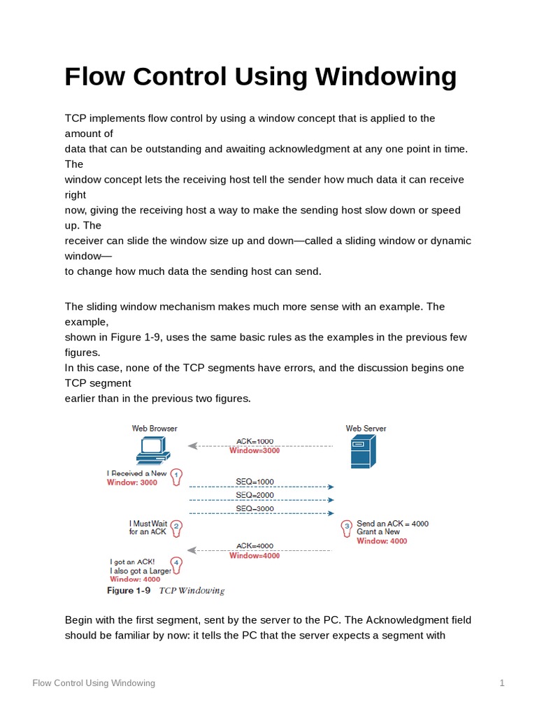 Flow Control Using Windowing 1 | PDF | Transmission Control Protocol ...