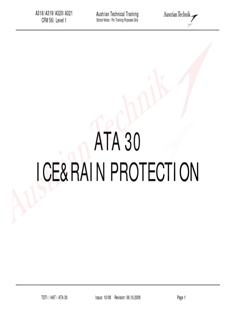 ATA 30 Level 1 ICE & RAIN | PDF | Airbus | Jet Aircraft
