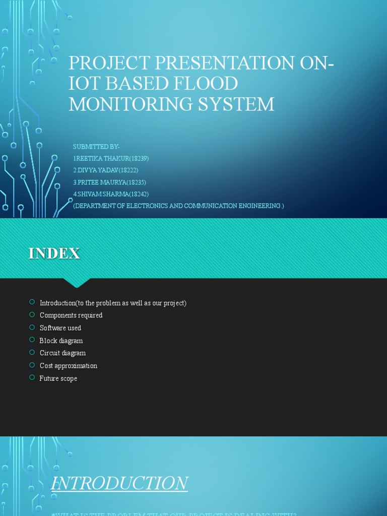 Project Presentation On-Iot Based Flood Monitoring System | PDF ...