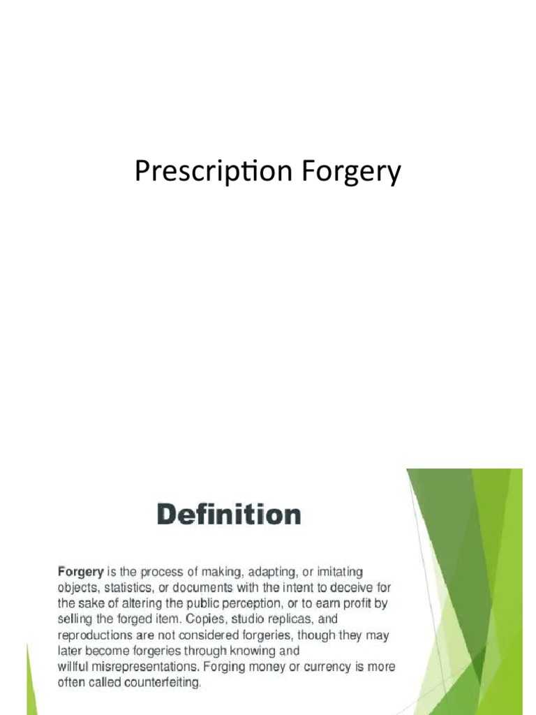 Prescription Forgery | PDF