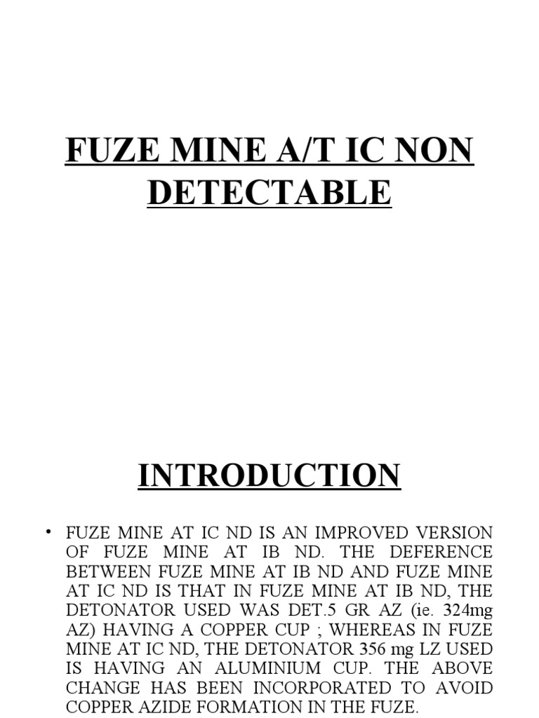 Fuze Mine A/T IC Non-Detectable Overview | PDF