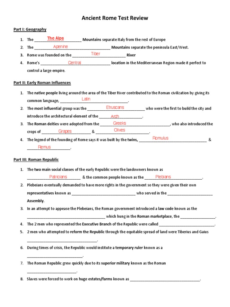 Ancient Rome Test Review | Download Free PDF | Ancient Rome | Augustus