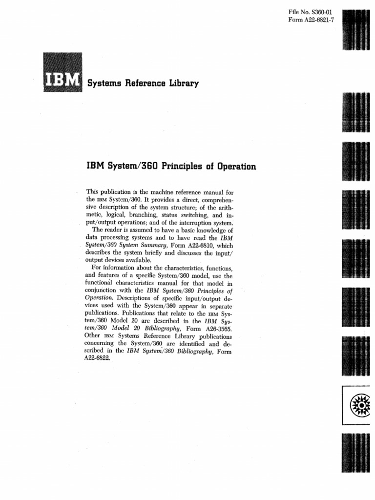 Systems Reference Library: IBM System/360 System Summary, Form A22-6810 ...