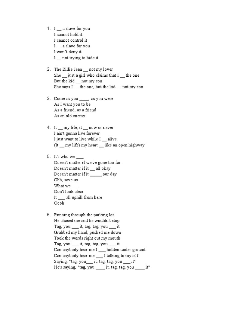 Verb To Be With Songs | PDF