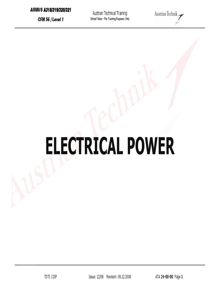 ATA 24 Electrical Power L1 | PDF | Direct Current | Electric Generator
