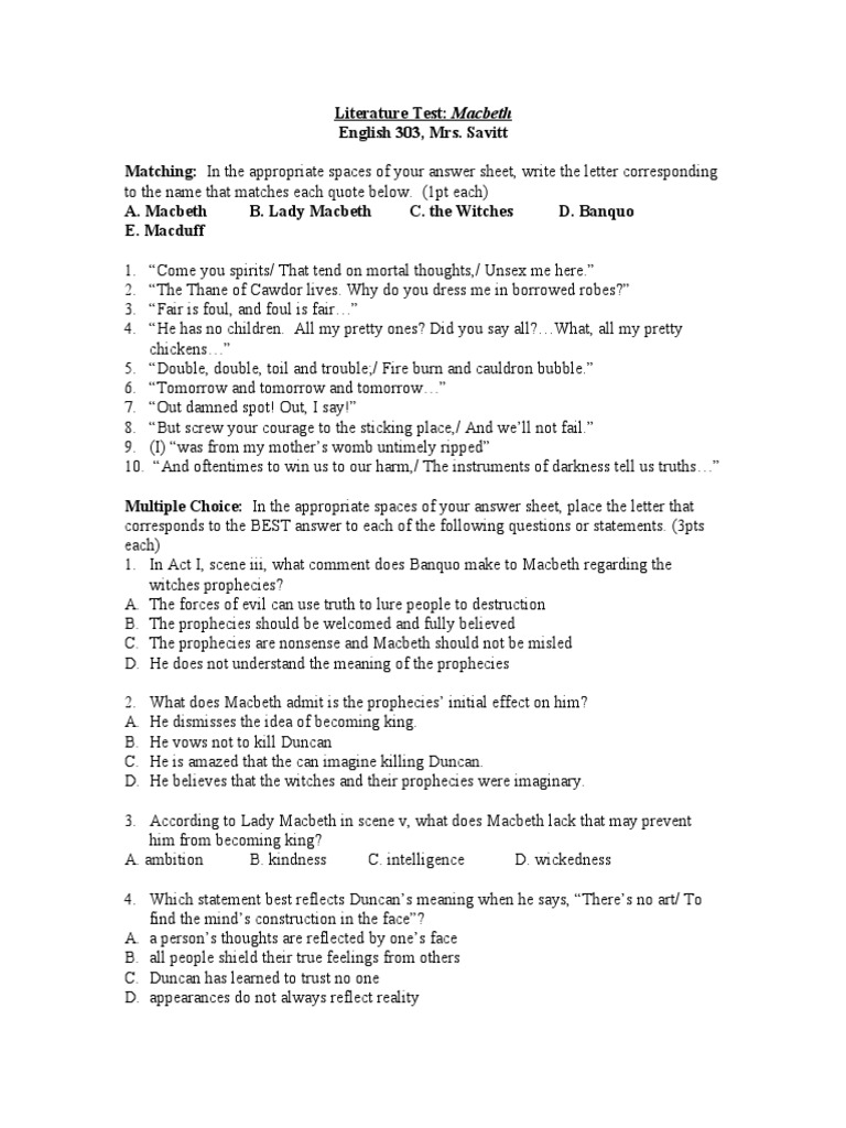 Macbeth Test | Download Free PDF | Macbeth