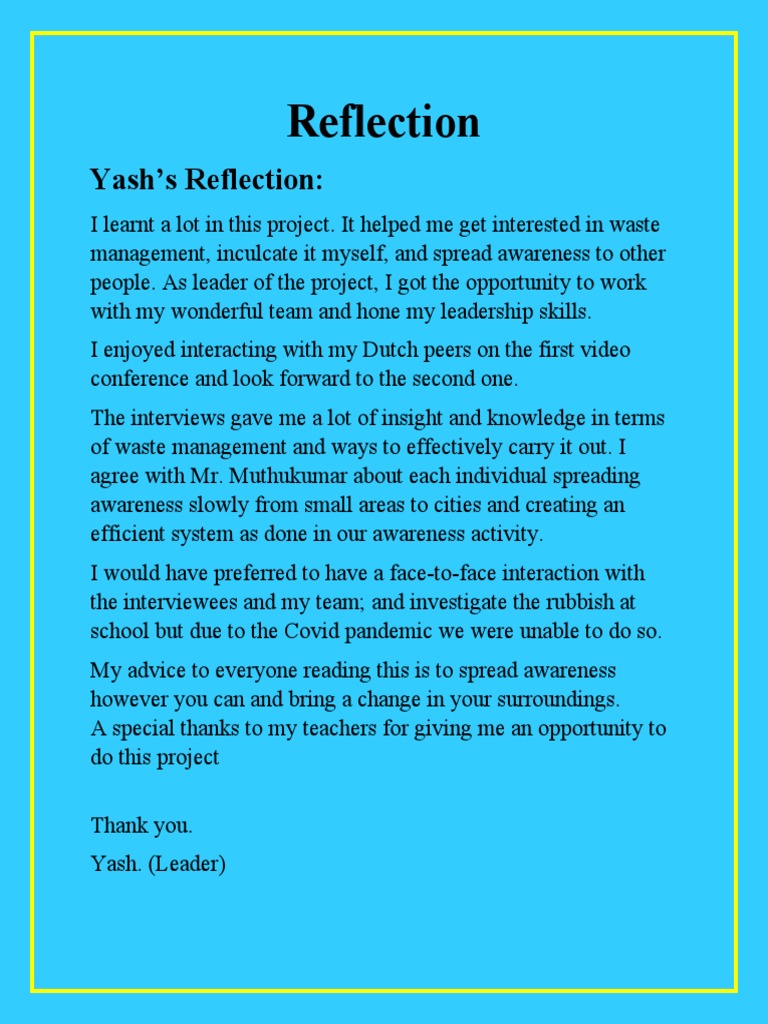 Reflection Eumind 1 | PDF | Interview | Communication