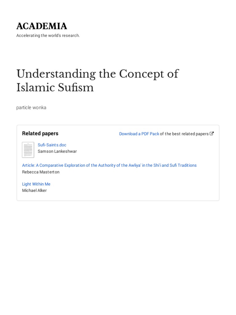 Understanding The Concept of Islamic Sufism: Related Papers | PDF ...