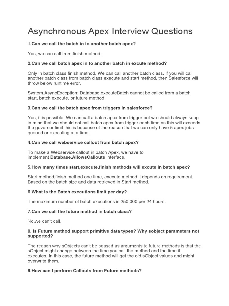 Asynchronous Apex | PDF | Method (Computer Programming) | Databases