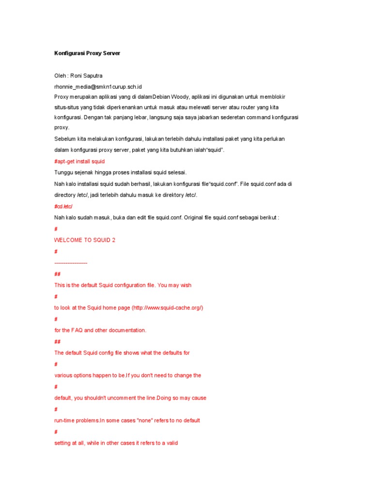 Konfigurasi Proxy Server Pdf Port Computer Networking Proxy Server 2346