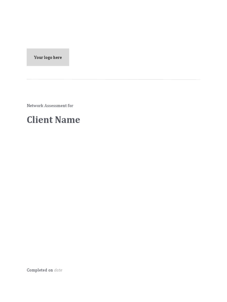 Network Assessment Report Template | PDF | Computer Network | Cisco Systems